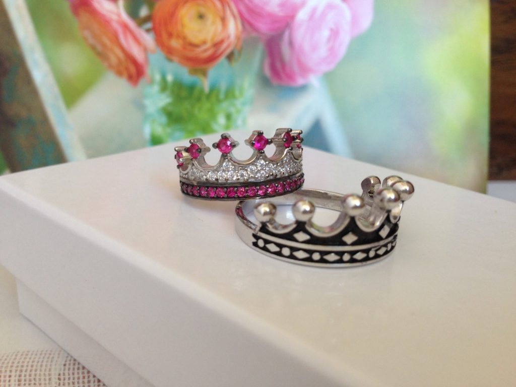 King & Queen ring, crown ring set,gold crown ring,925k silver decorated ...
